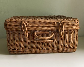 Wicker suitcase | Etsy
