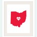 Ohio State Love Map Silhouette 8x10 Print Customized | Etsy