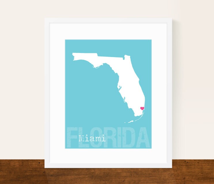 Custom Florida Personalized State Print State Love State | Etsy