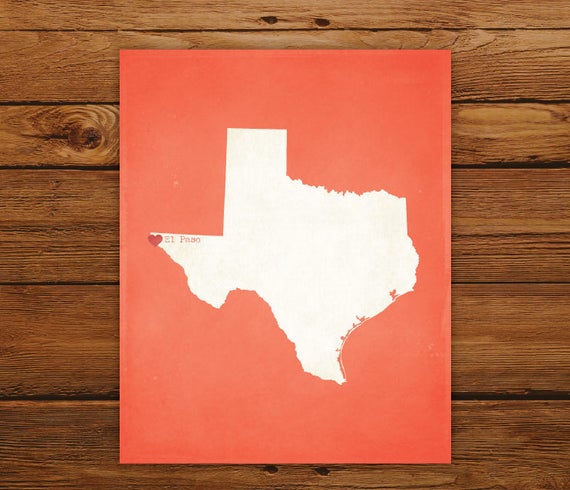 Customized Printable Texas State Map DIGITAL FILE Aged-look | Etsy