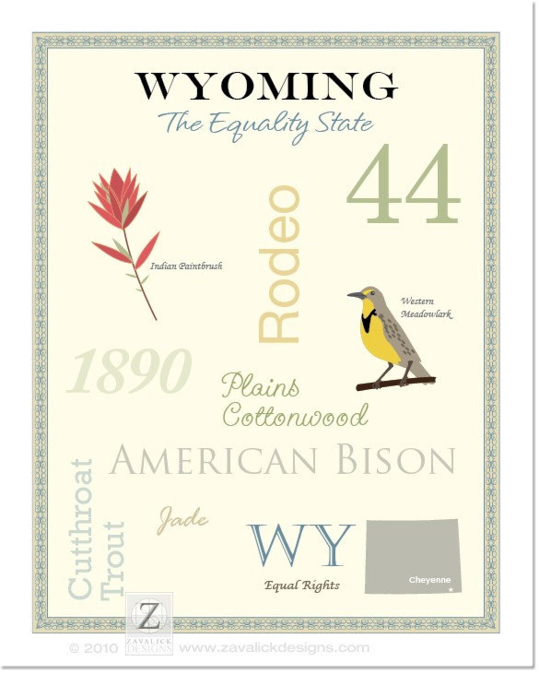 Wyoming State Pride Series 11x14 Poster - Etsy