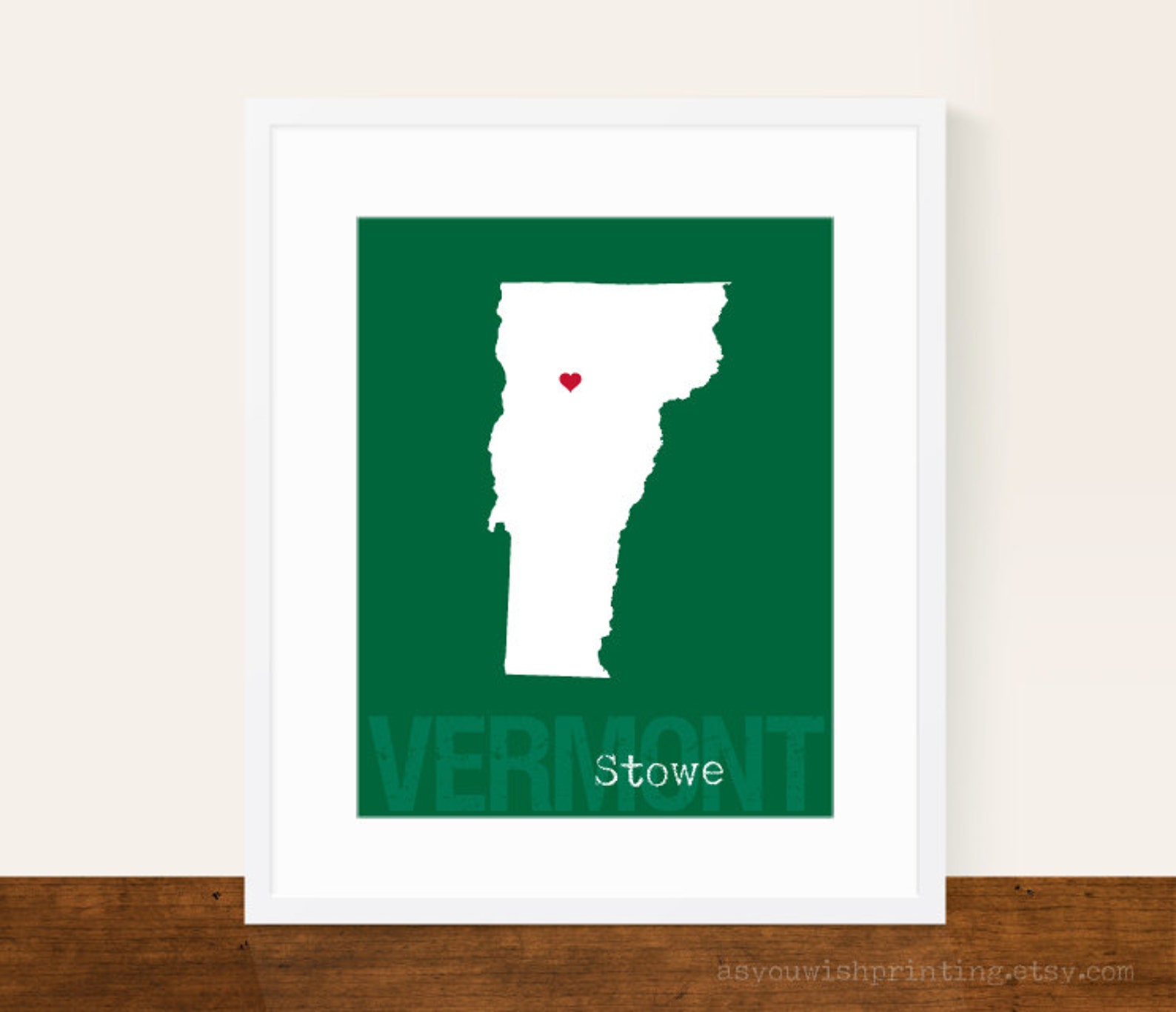 Custom Vermont, Personalized State Print, State Love, State Map ...