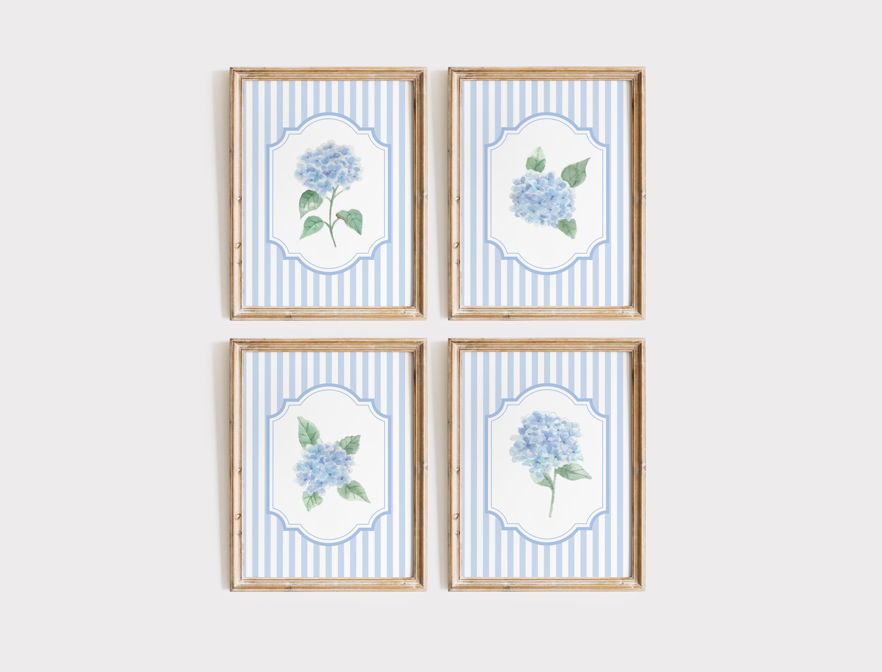 Blue Hydrangea Wall Art, Watercolor Hydrangea Art Print, Grand ...