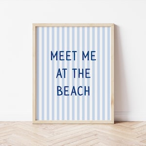 Meet Me at the Beach Print, Blue Coastal Art Print, Meet Me at the ...