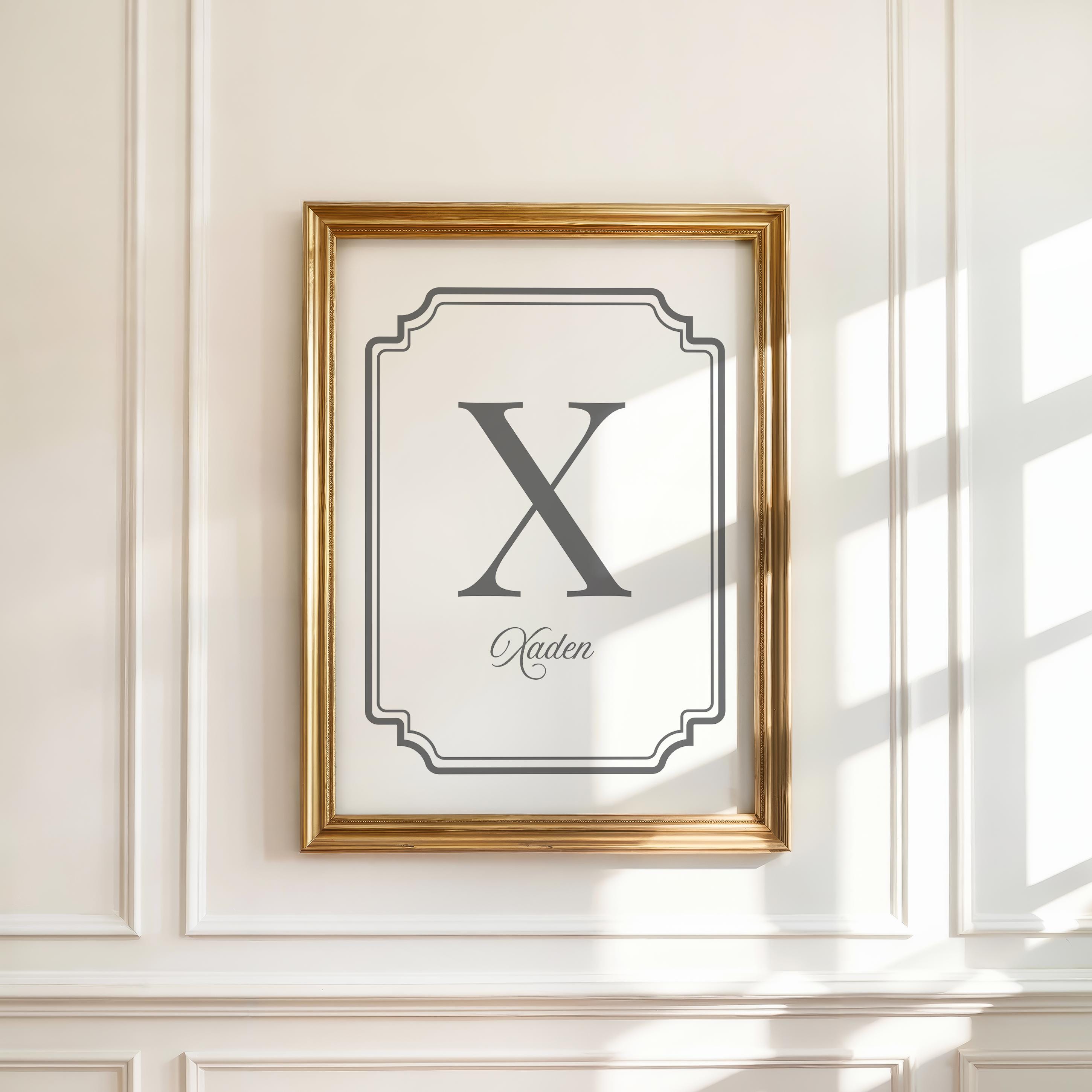 Personalized Monogram Initial Print or Poster, Vintage Look Design ...