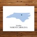 North Carolina State Love Map Silhouette 8x10 Print - Customized - Etsy