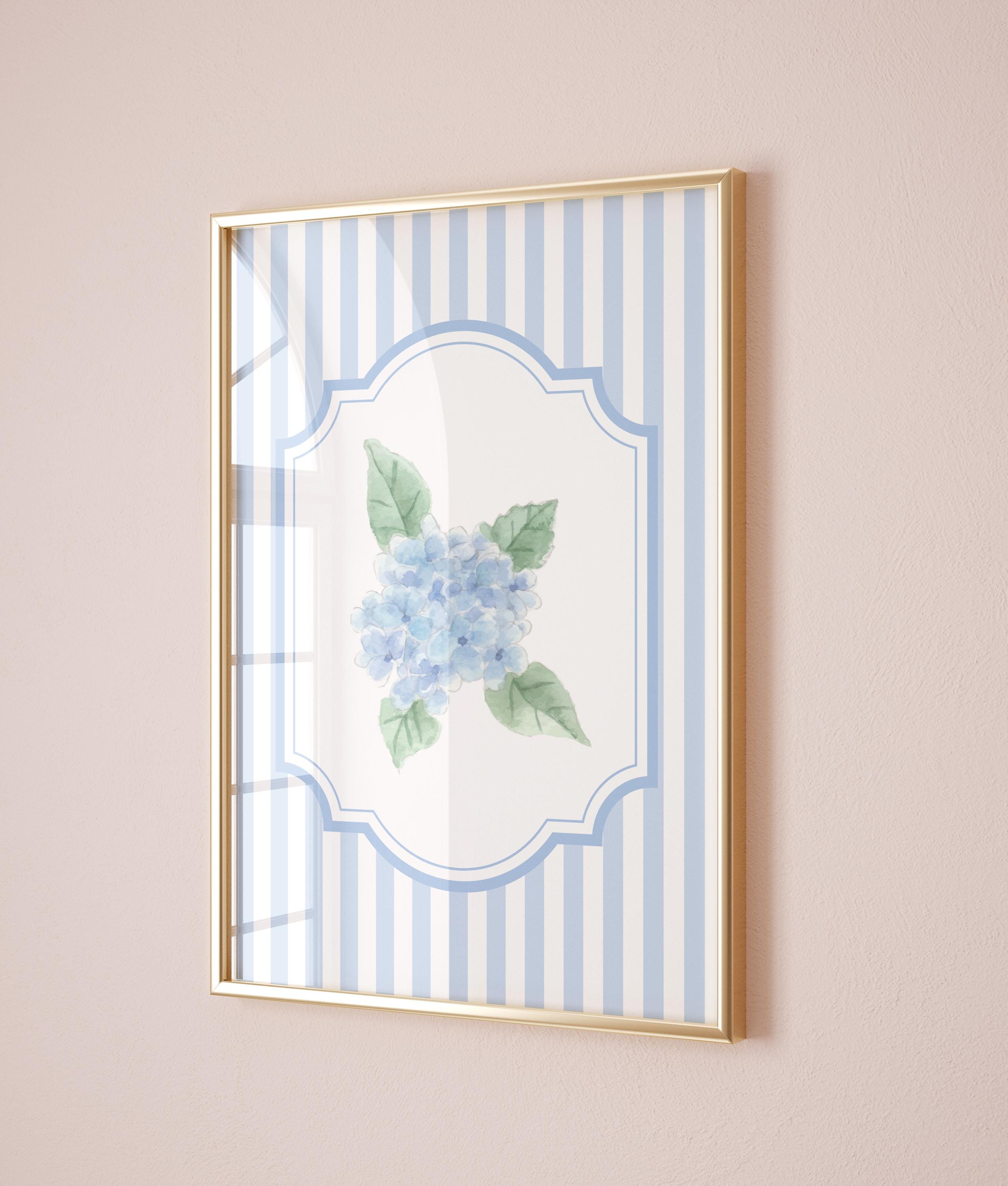 Blue Hydrangea Wall Art, Watercolor Hydrangea Art Print, Grand ...