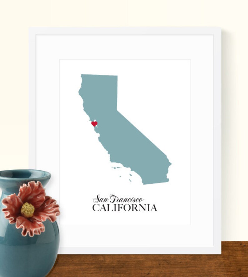 Custom California Personalized State Print State Love State | Etsy