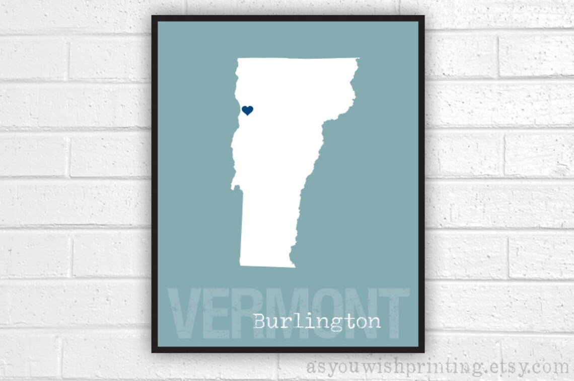 Custom Vermont Personalized State Print State Love State - Etsy