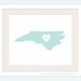 North Carolina State Love Map Silhouette 8x10 Print - Customized - Etsy
