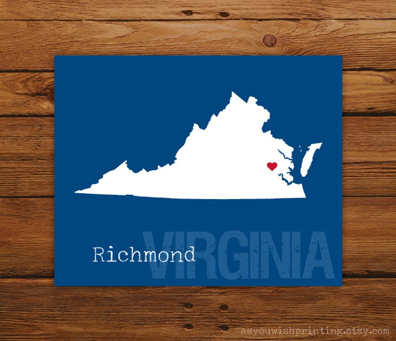 Custom Virginia Personalized State Print State Love State - Etsy