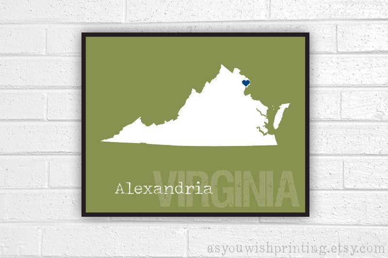 Custom Virginia Personalized State Print State Love State | Etsy