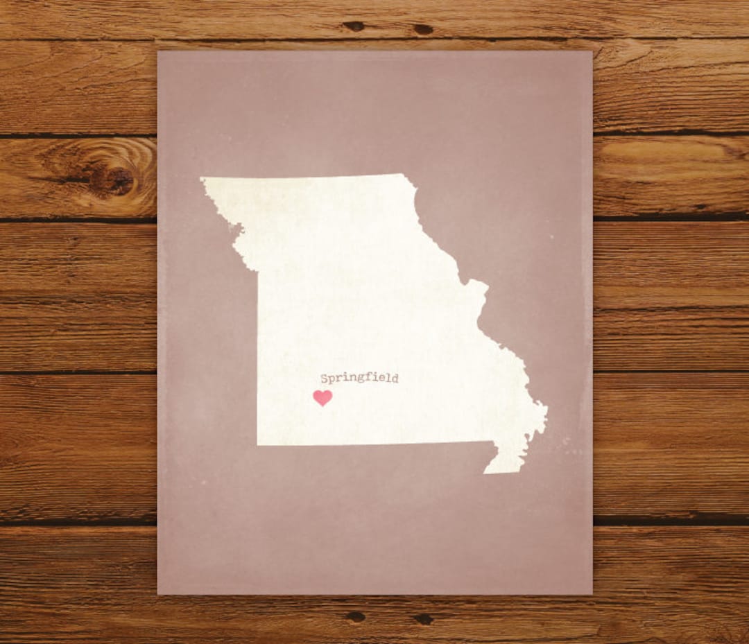Customized Printable Missouri State Map Art - DIGITAL FILE - Aged-look ...