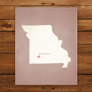 Customized Printable Missouri State Map Art - DIGITAL FILE - Aged-look ...