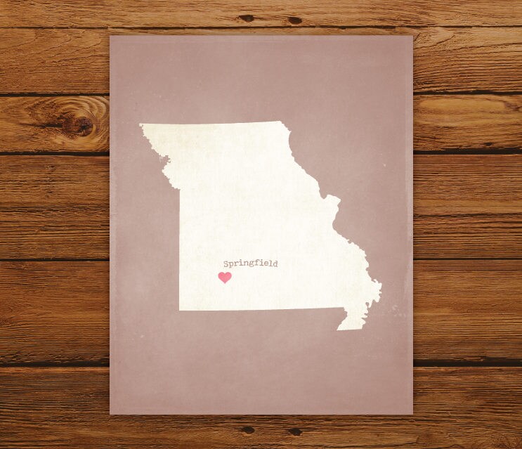 Customized Printable Missouri State Map Art DIGITAL FILE Aged-look ...