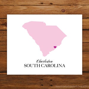 South Carolina State Love Map Silhouette 8x10 Print - Etsy