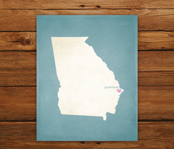 Customized Printable Georgia State Map DIGITAL FILE | Etsy