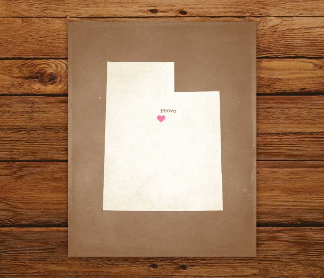 Customized Printable Utah State Map - DIGITAL FILE, Aged-look ...