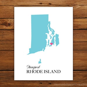 Rhode Island State Love Map Silhouette 8x10 Print Customized - Etsy