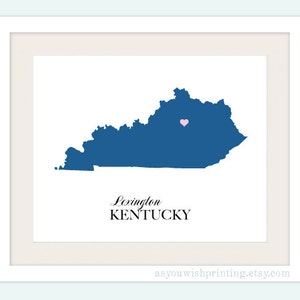 Kentucky State Love Map Silhouette 8x10 Print - Customized - Etsy