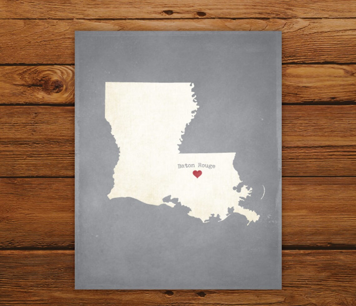 Customized Printable Louisiana State Map DIGITAL FILE - Etsy