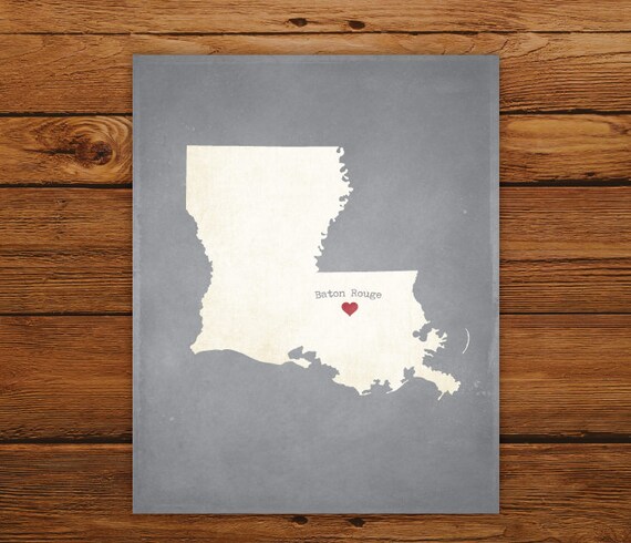 Customized Printable Louisiana State Map DIGITAL FILE - Etsy