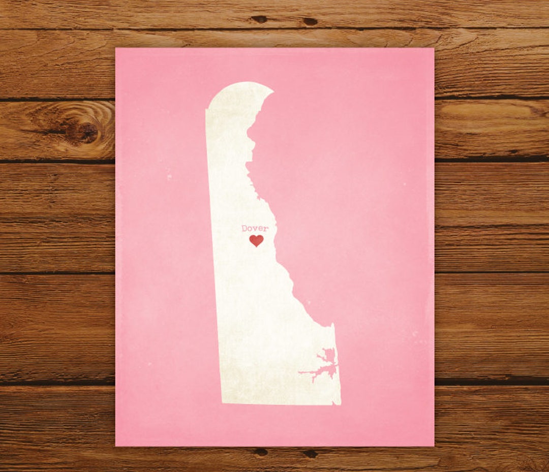 Customized Printable Delaware State Map - DIGITAL FILE, Aged-look ...