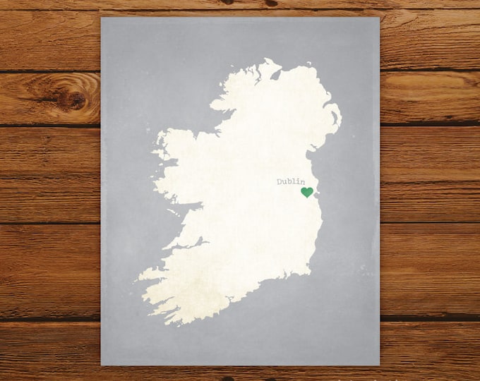 Customized Printable Ireland Country Map Art DIGITAL FILE Aged-look ...
