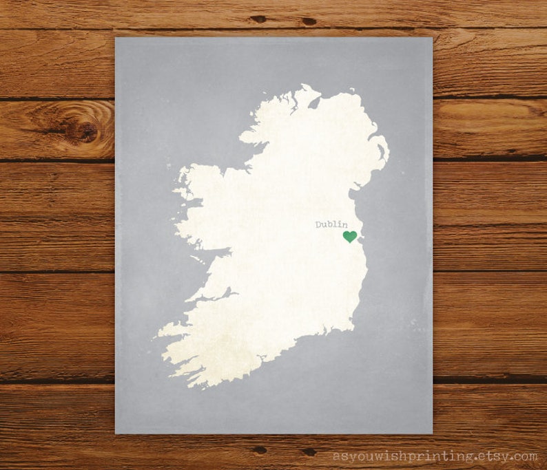 Customized Printable Ireland Country Map Art DIGITAL FILE - Etsy