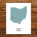 Ohio State Love Map Silhouette 8x10 Print - Customized - Etsy