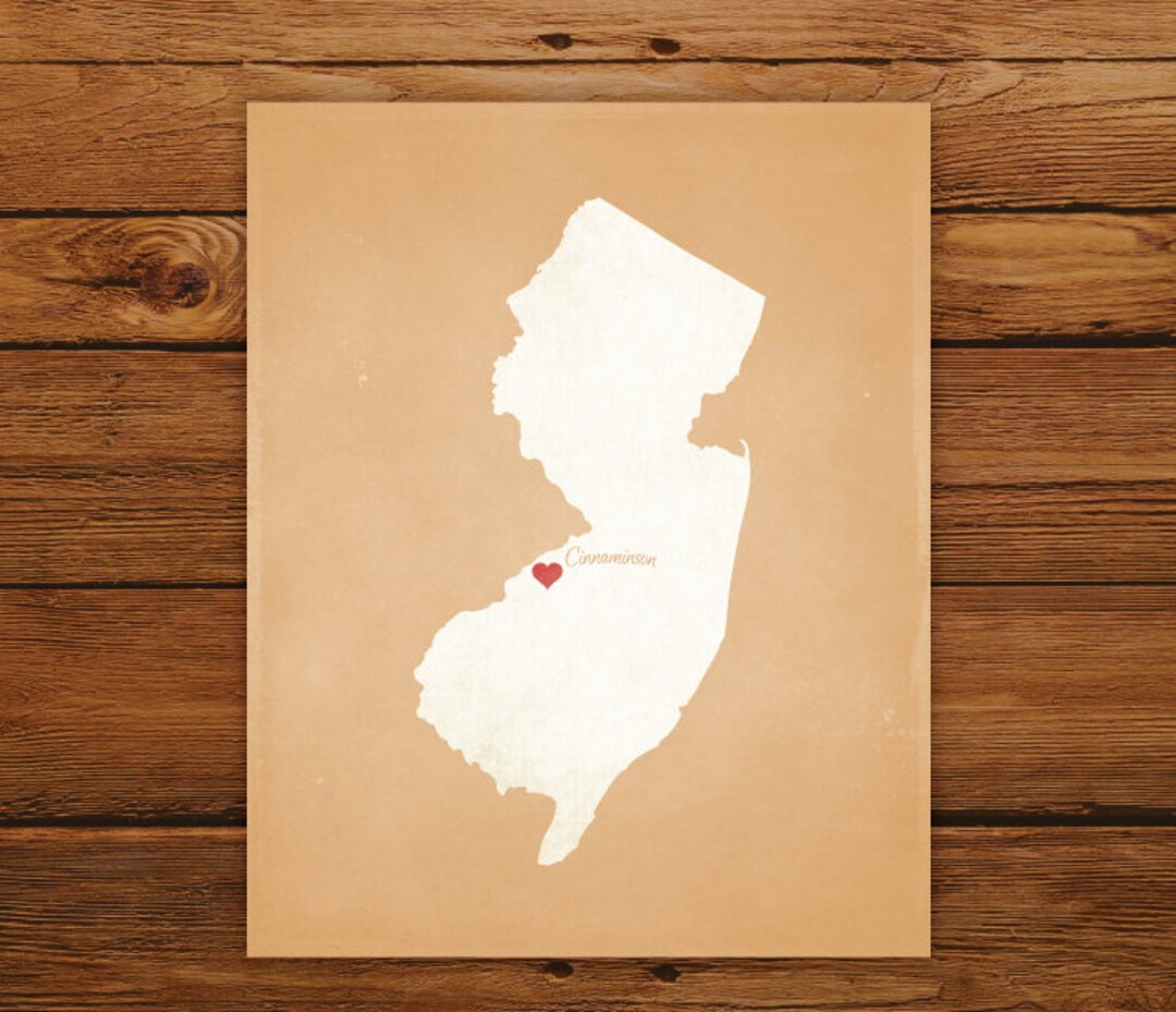 Customized Printable New Jersey State Map - DIGITAL FILE, Aged-look ...