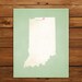 Customized Indiana State Art Print, State Map, Heart, Silhouette, Aged ...