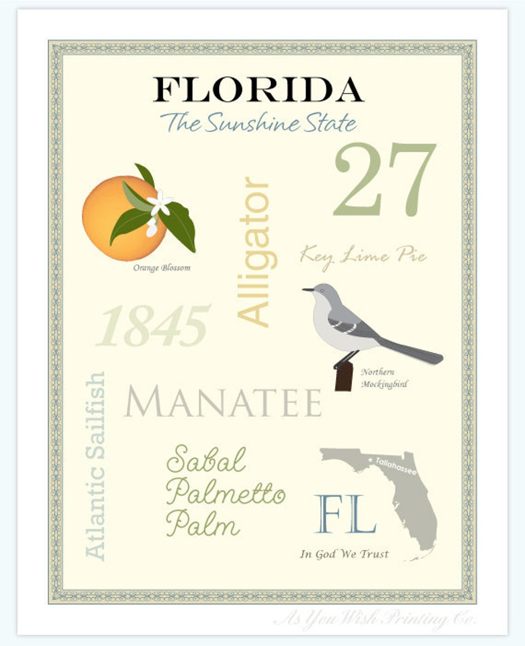 Florida State Pride Series 11x14 Poster - Etsy