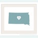 South Dakota State Love Map Silhouette 8x10 Print Customized - Etsy