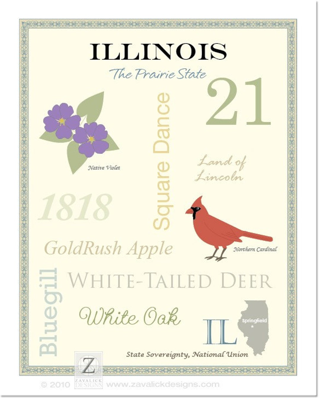 Illinois State Pride Series 11x14 Poster - Etsy