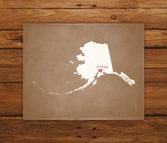 Customized Printable Alaska State Map DIGITAL FILE | Etsy