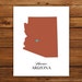 Arizona State Love Map Silhouette 8x10 Print - Customized - Etsy