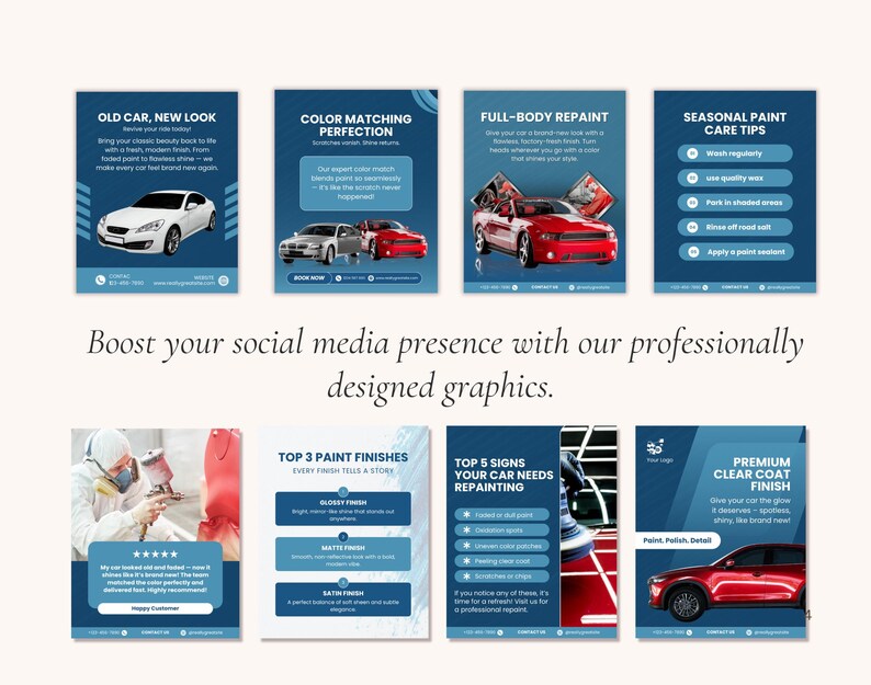 Car Paint Services Canva Templates, Auto Body Shop, Detailing, Vehicle ...