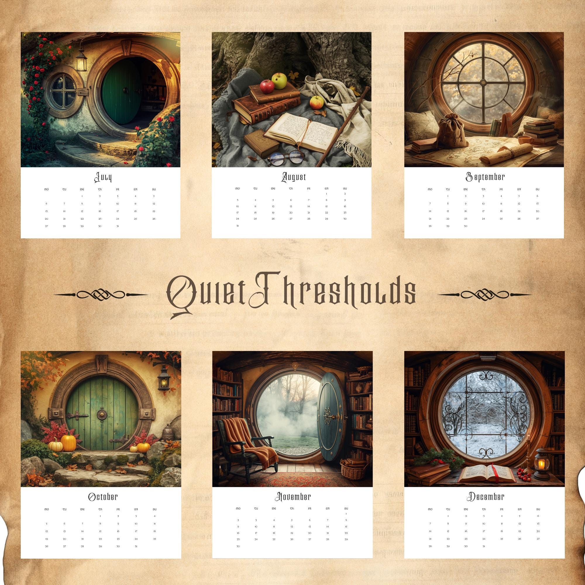 2026 Cozy Fantasy Wall Calendar, Hobbit Cottagecore Art, Digital ...
