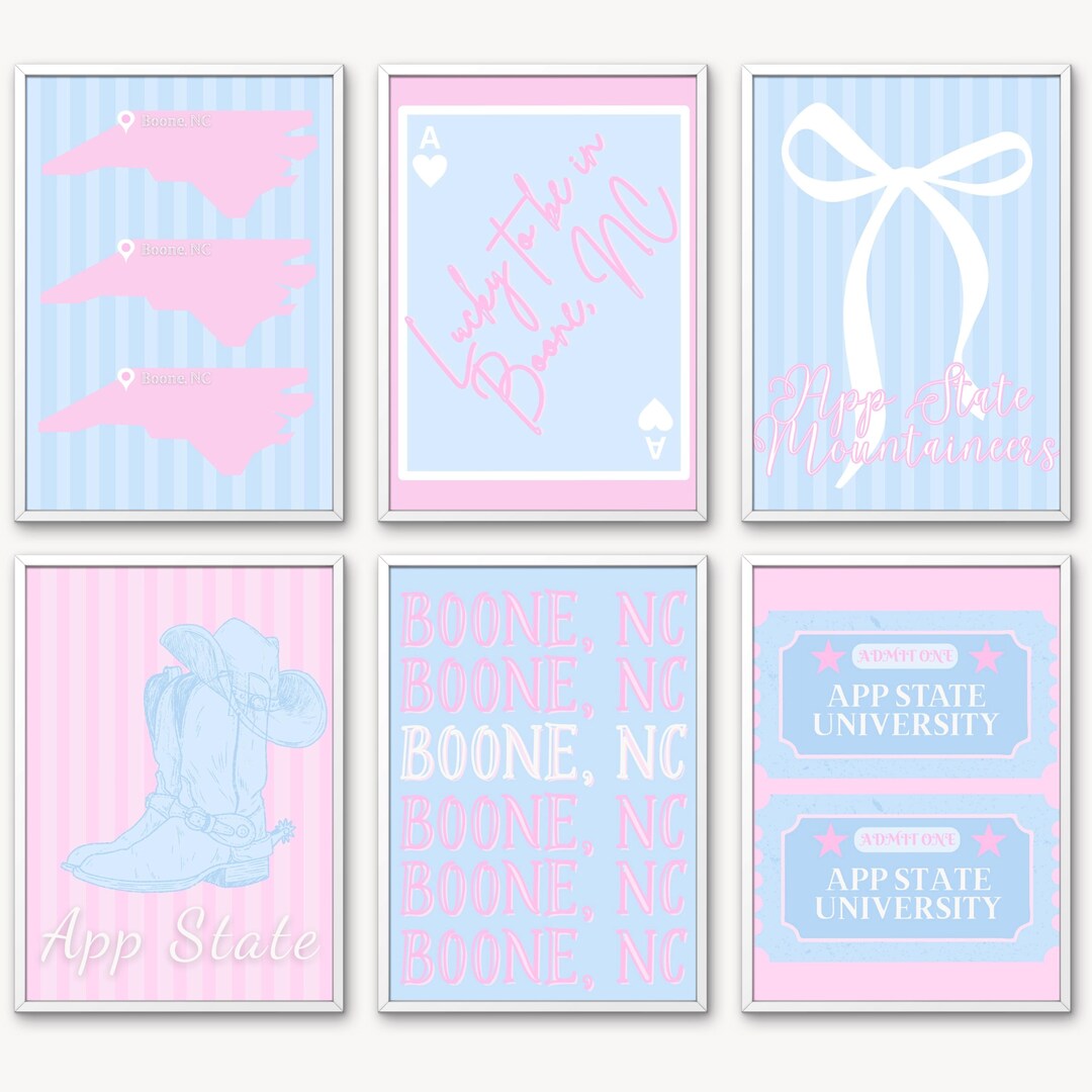 Appalachian State Mountaineers Digital Prints | Pink and Blue Printable ...