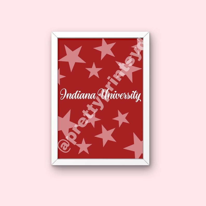 Dorm Wall Art Set | Printable College Dorm Decor | Indiana University ...