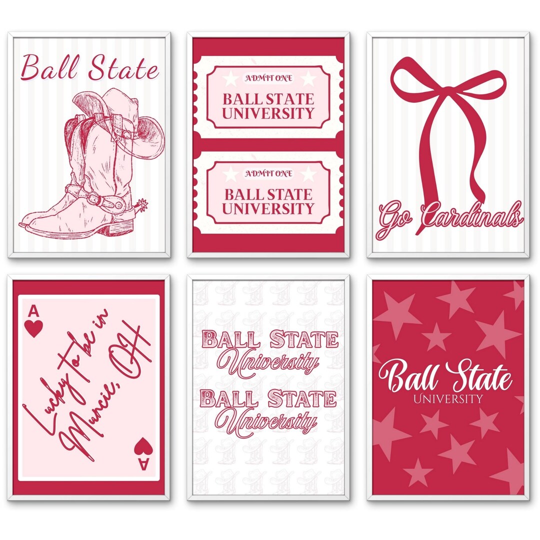 Dorm Wall Art Set | Printable College Dorm Decor | Ball State ...