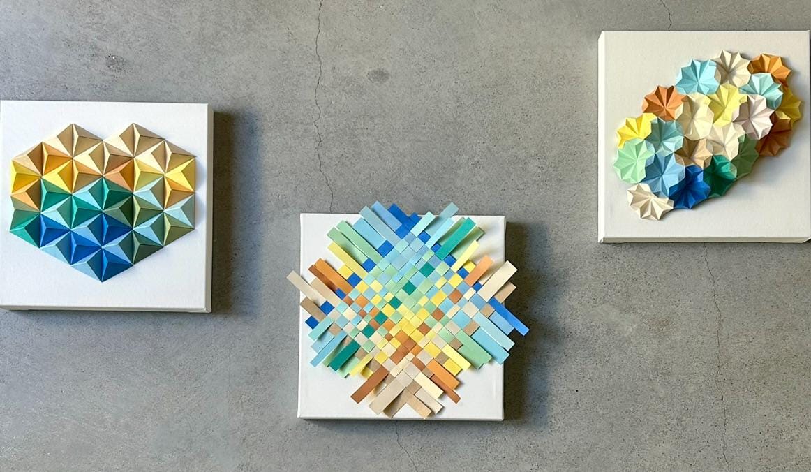3D Origami Wall Art – Abstract Geometric Paper Sculpture | Handmade ...