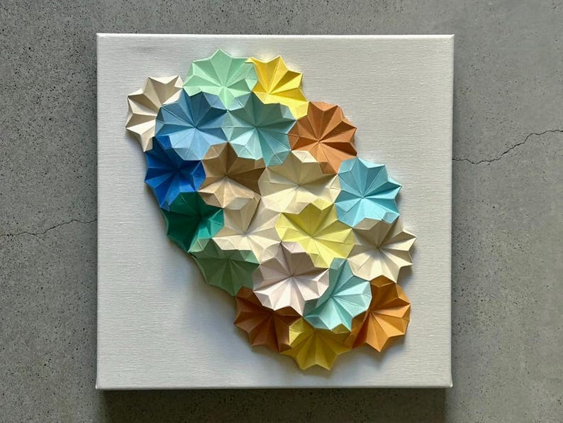 3D Origami Wall Art – Abstract Geometric Paper Sculpture | Handmade ...