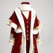Red Velvet Christmas Coat: Golden Reindeer Embroidery & Faux Fur Trim ...