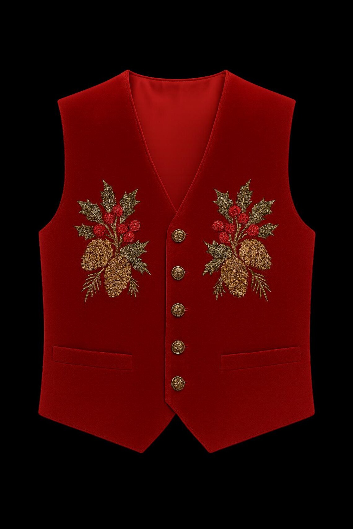 Luxury Santa Claus Coat – Red Wool Christmas Costume With Fur Trim ...