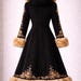 Custom Made Vintage Inspired Faux Fur Trim Coat | Embroidered Hooded ...