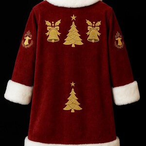 Victorian Santa Claus Coat: Red Wool Blend Christmas Robe With Faux Fur ...
