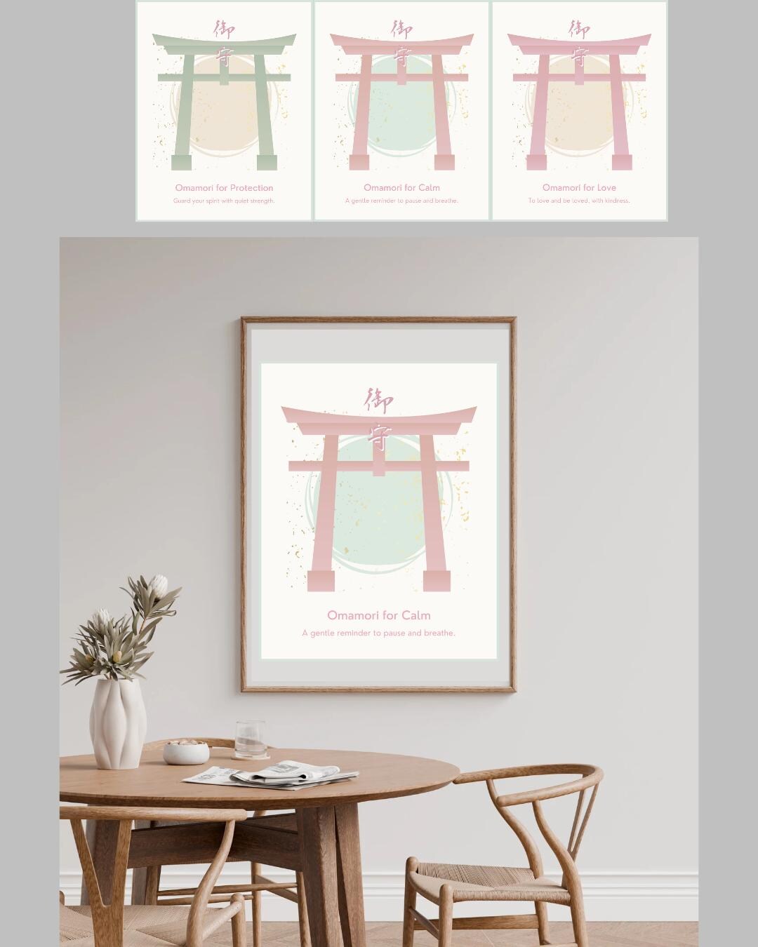 Japanese Shinto Shrine Omamori Wall Art – Printable Torii Blessing ...