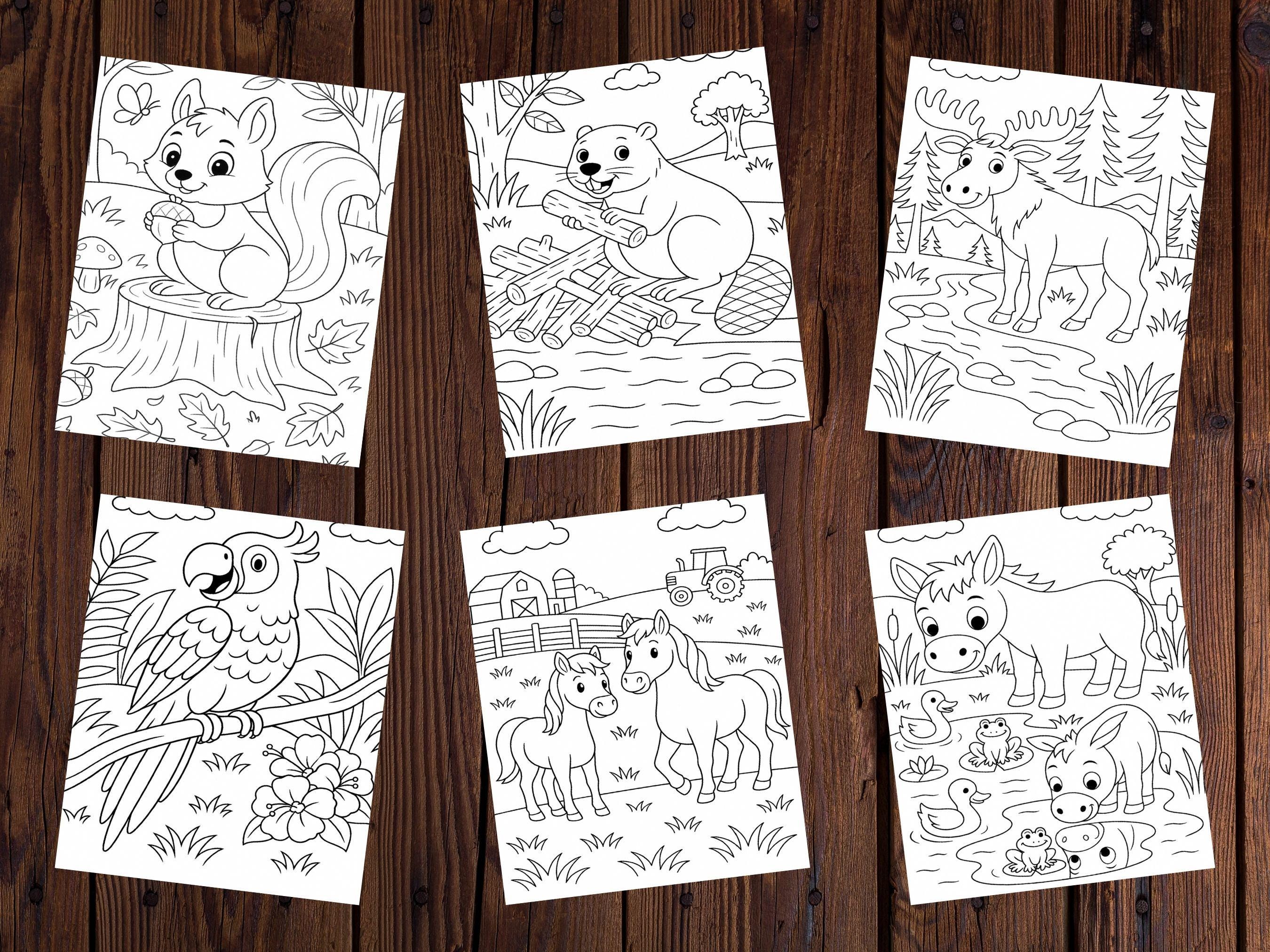 50 Adorable & Amazing Animals Coloring Book for Kids | Printable ...